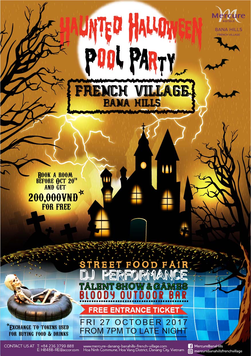 Haunted Halloween Pool Party at French Village - Danang Fantasticity ...