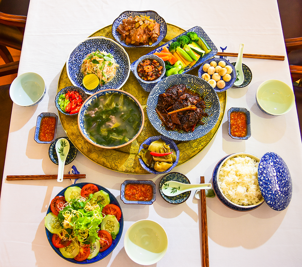 FURAMA Resort DANANG – Vietnamese set lunch menu on copper tray ...