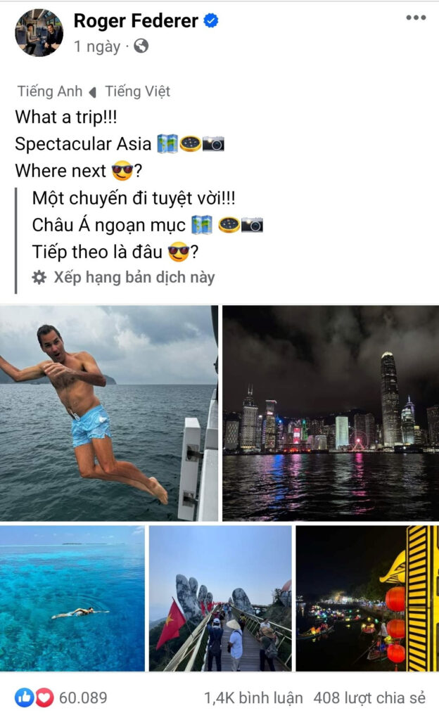 Hình ảnh du lịch Đà Nẵng, Hội An của tay vợt Roger Federer gây sốt ...