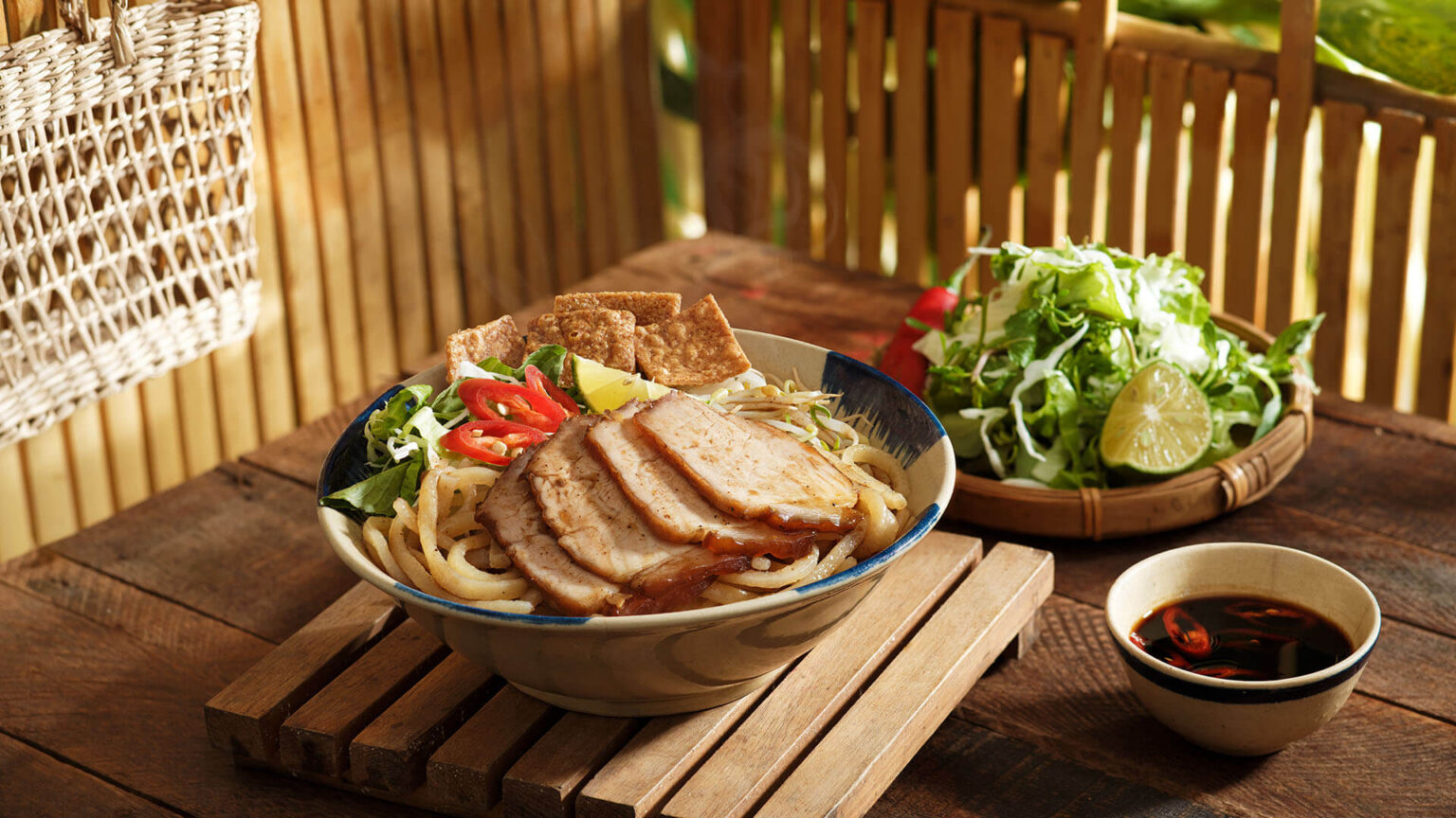 Cao Lau Hoi An (a traditional noodle specialty of Hoi An, Vietnam ...